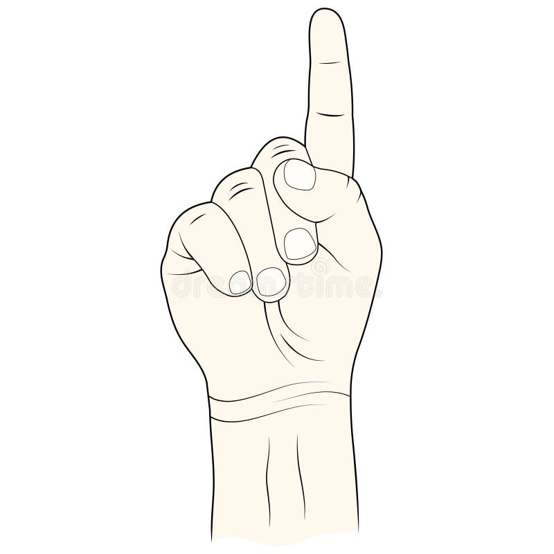 Pekfinger Upp, En Gest, Lyftt Pekfinger, Ett Symbol Vektor ...