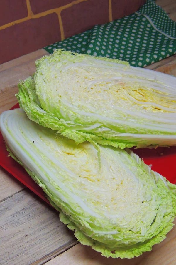 Peking cabbage in a cut stock photo. Image of benefit - 173097332
