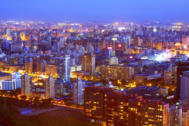 Peking-Nachtlandschaft stockfoto. Bild von entwicklung - 35800698