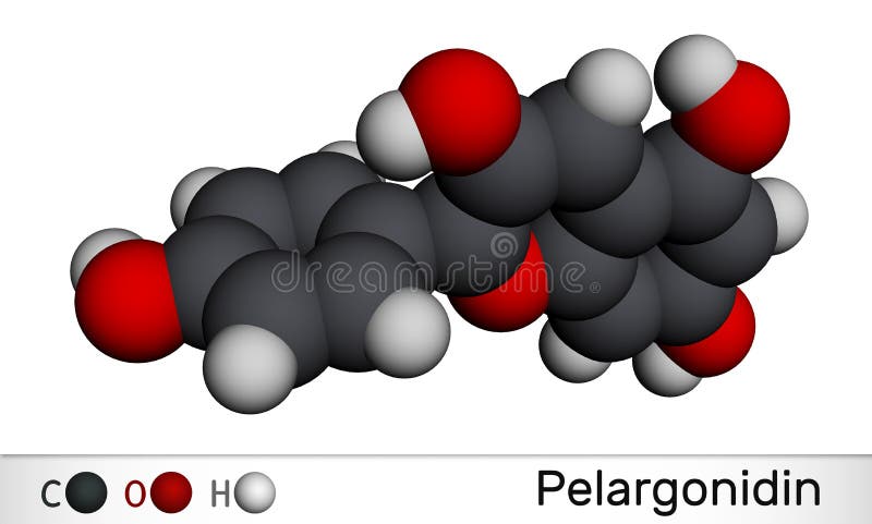 Pelargonidin Molecule. it is Anthocyanidin Cation, Plant Pigment ...