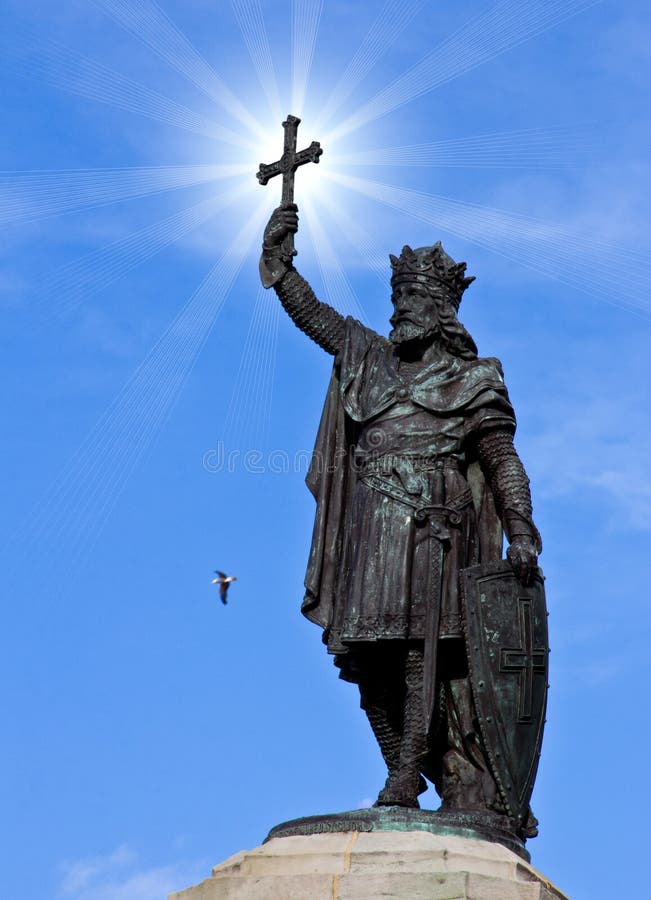 King Don Pelayo Monument in Gijon Spain Stock Image - Image of medieval ...