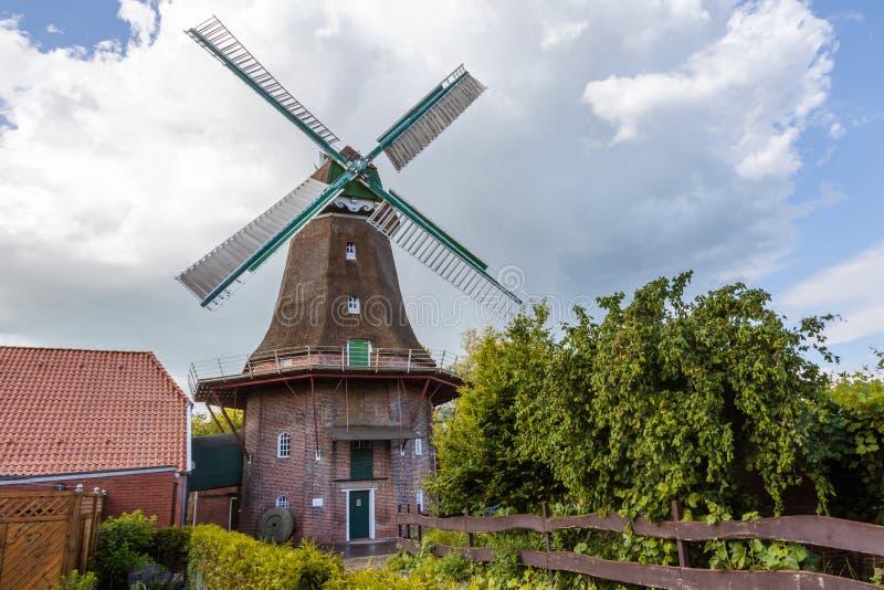 Peldemuehle Jemgum, Historic Windmill in East Frisia, Lower Saxony ... Peldemuehle Jemgum, Historic Windmill in East Frisia, Lower Saxony ...