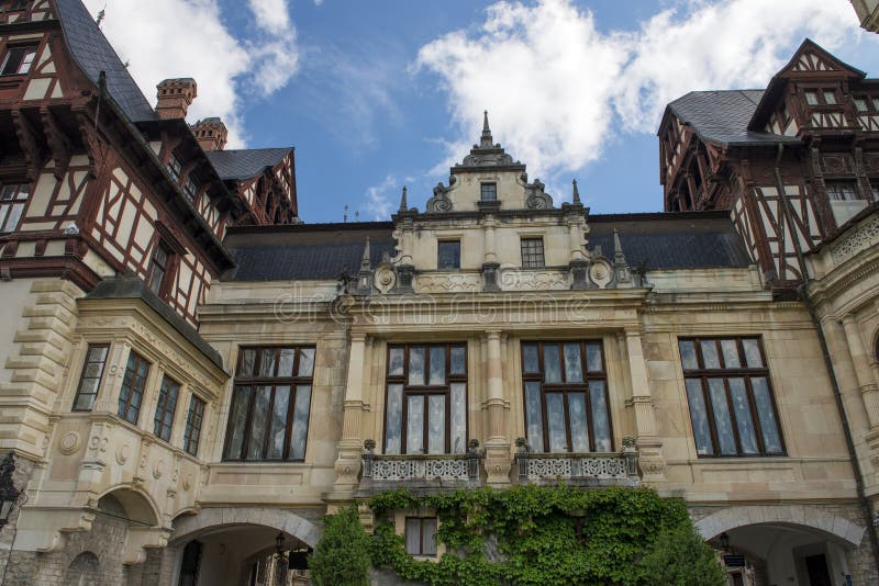 Pelesh castle fasade stock image. Image of history, facade - 93167101