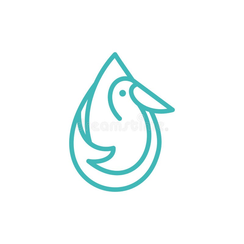 Pelican Drop Water Line Logo Design, Logotype Element for Template ...