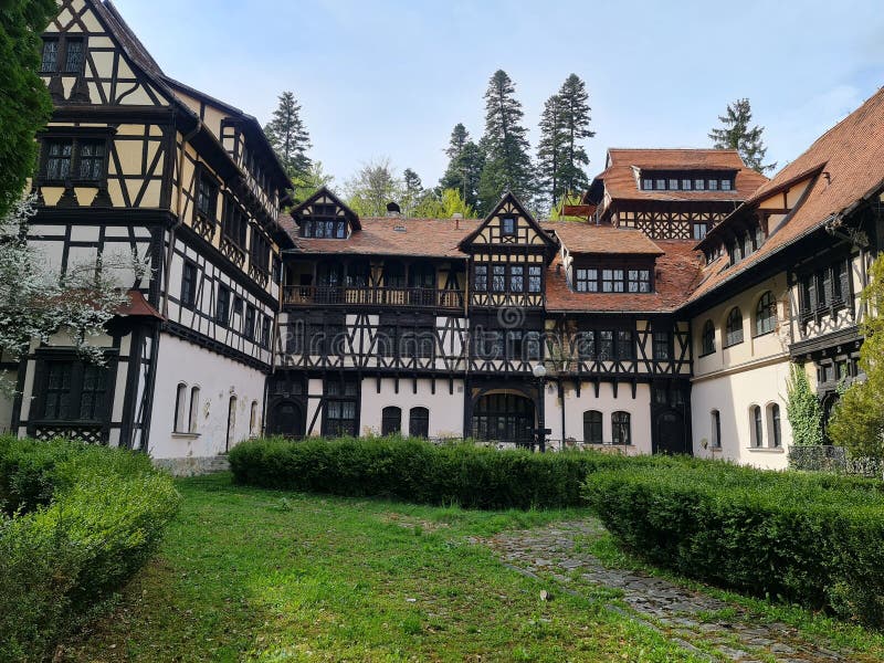 Pelisor Castle Interior Courtyard in Sinaia Romania Editorial Photo ...