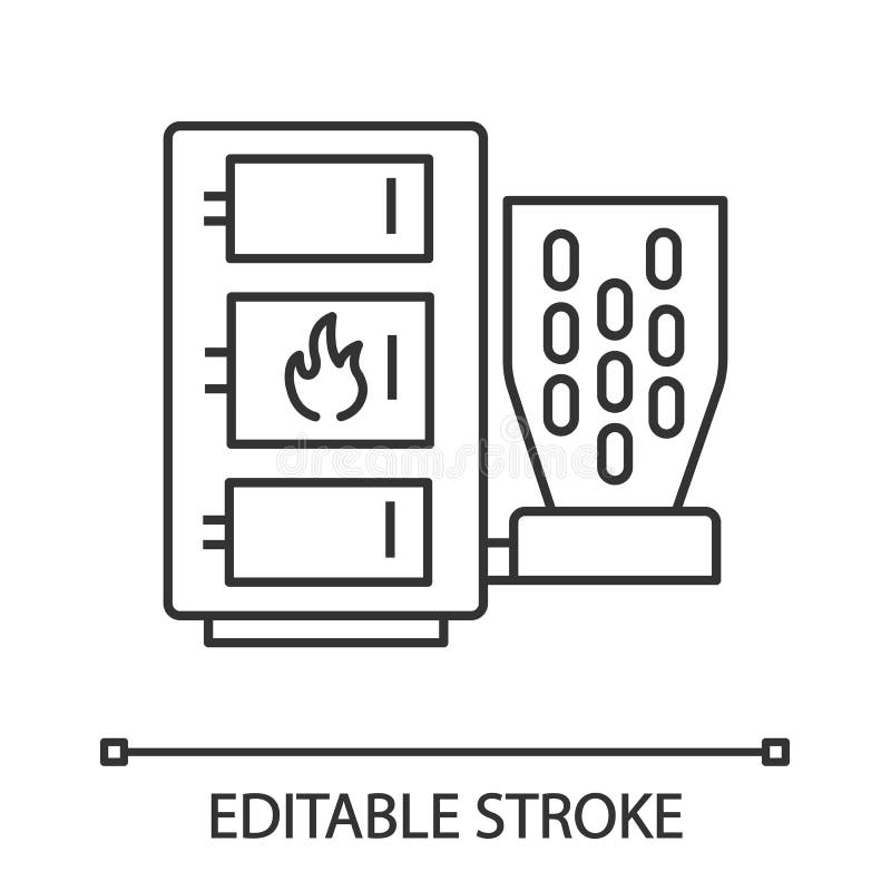 Pellet boiler linear icon stock vector. Illustration of boiler - 175564081