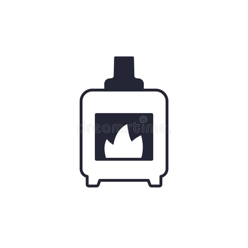 Pellet Stove Icon on White, Vector Stock Vector - Illustration of ...