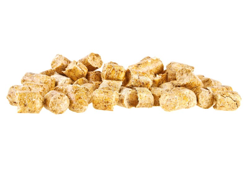 Pelleted Compound Feed Isolated on White Background, Wheatfeed Pellets ...