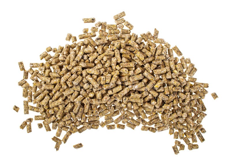 Pelleted Compound Feed Isolated on White Background, Wheatfeed Pellets ...
