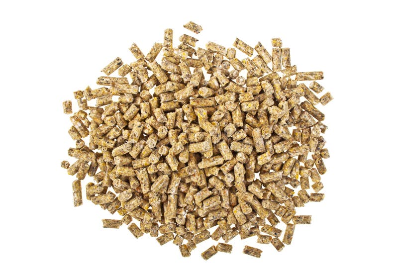 Pelleted Compound Feed Isolated on White Background, Wheatfeed Pellets ...