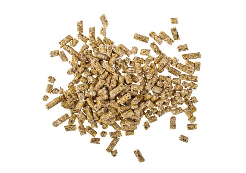 Pelleted Compound Feed Isolated on White Background, Wheatfeed Pellets ...