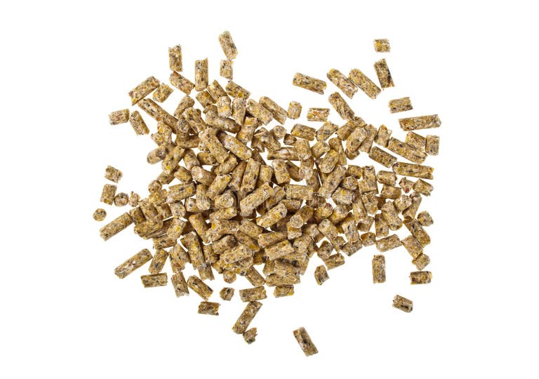 Pelleted Compound Feed Isolated on White Background, Wheatfeed Pellets ...