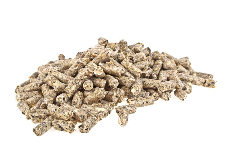 Pelleted Compound Feed Isolated on White Background, Wheatfeed Pellets ...