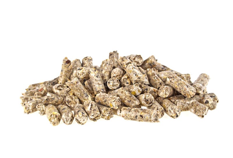 Pelleted Compound Feed Isolated on White Background, Wheatfeed Pellets ...