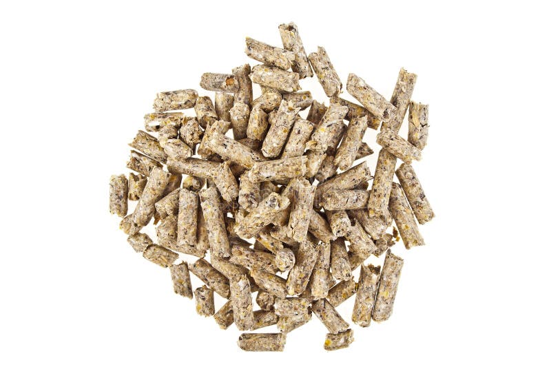 Pelleted Compound Feed Isolated on White Background, Wheatfeed Pellets ...