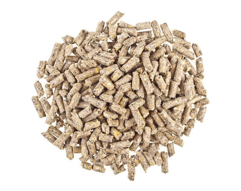 Pelleted Compound Feed Isolated on White Background, Wheatfeed Pellets ...