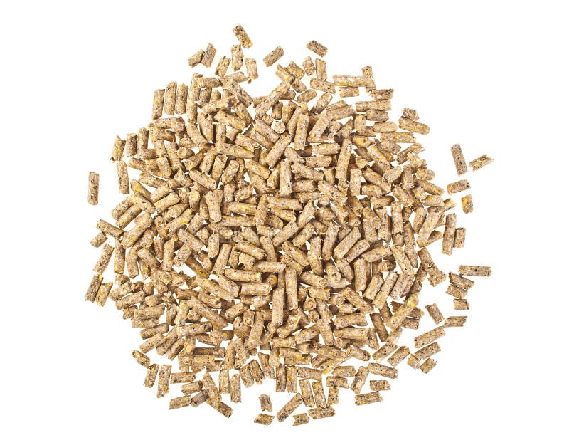 Pelleted Compound Feed Isolated on White Background, Wheatfeed Pellets ...