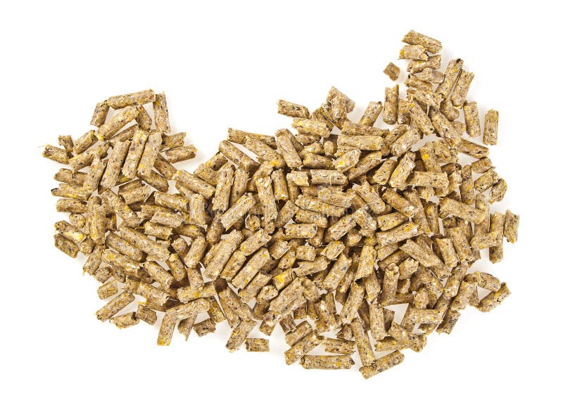 Pelleted Compound Feed Isolated on White Background, Wheatfeed Pellets ...