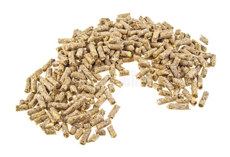 Pelleted Compound Feed Isolated on White Background, Wheatfeed Pellets ...