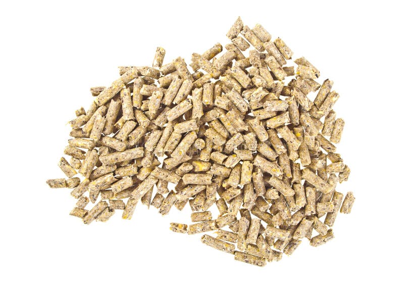 Pelleted Compound Feed Isolated on White Background, Wheatfeed Pellets ...