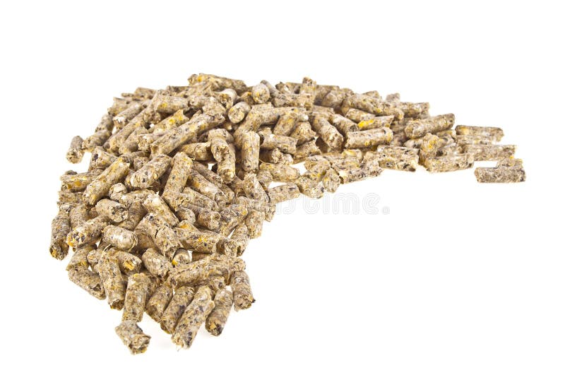 Pelleted Compound Feed Isolated on White Background, Wheatfeed Pellets ...