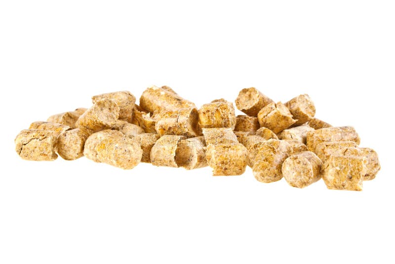 Pelleted Compound Feed Isolated on White Background, Wheatfeed Pellets ...
