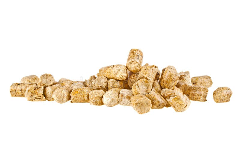 Pelleted Compound Feed Isolated on White Background, Wheatfeed Pellets ...
