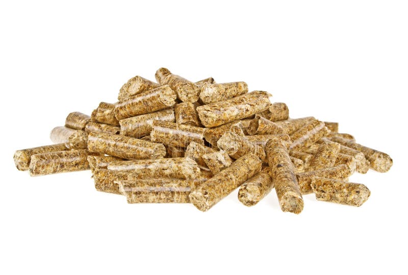 Pelleted Compound Feed Isolated on White Background, Wheatfeed Pellets ...
