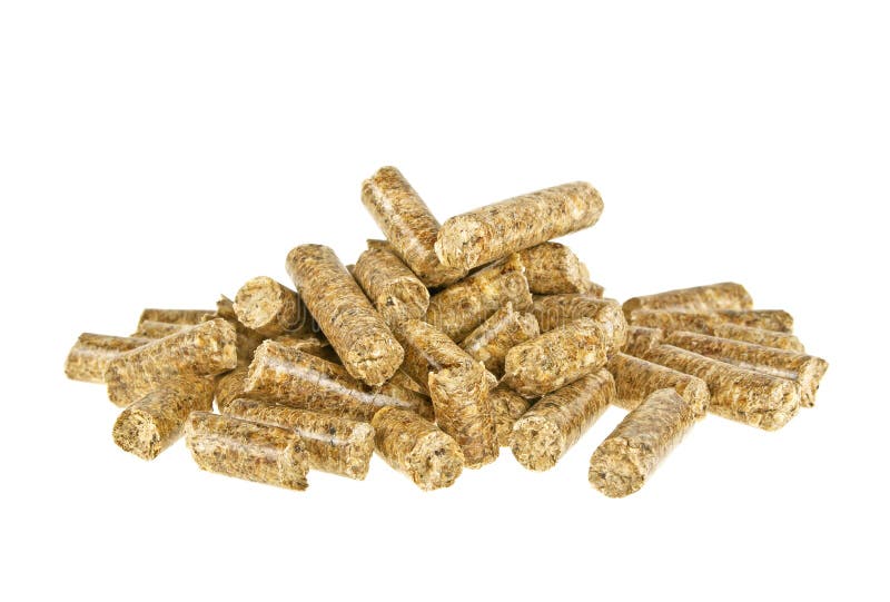 Pelleted Compound Feed Isolated on White Background, Wheatfeed Pellets ...