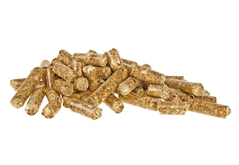 Pelleted Compound Feed Isolated on White Background, Wheatfeed Pellets ...
