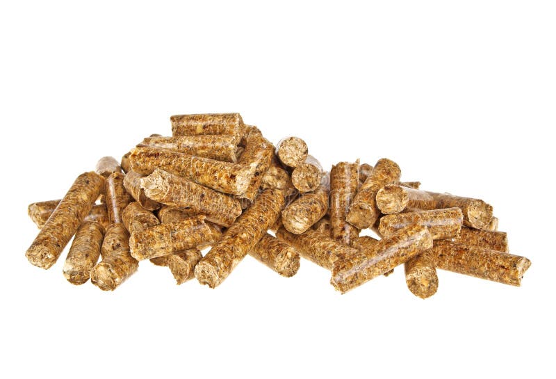 Pelleted Compound Feed Isolated on White Background, Wheatfeed Pellets ...