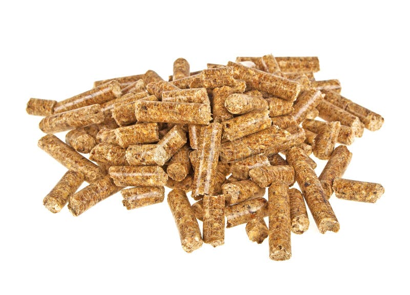 Pelleted Compound Feed Isolated on White Background, Wheatfeed Pellets ...