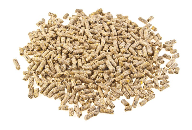 Pelleted Compound Feed Isolated on White Background, Wheatfeed Pellets ...