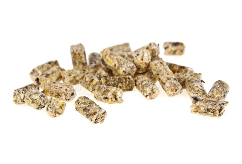 Pelleted Compound Feed Isolated on White Background, Wheatfeed Pellets ...