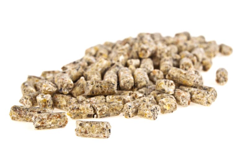 Pelleted Compound Feed Isolated on White Background, Wheatfeed Pellets ...