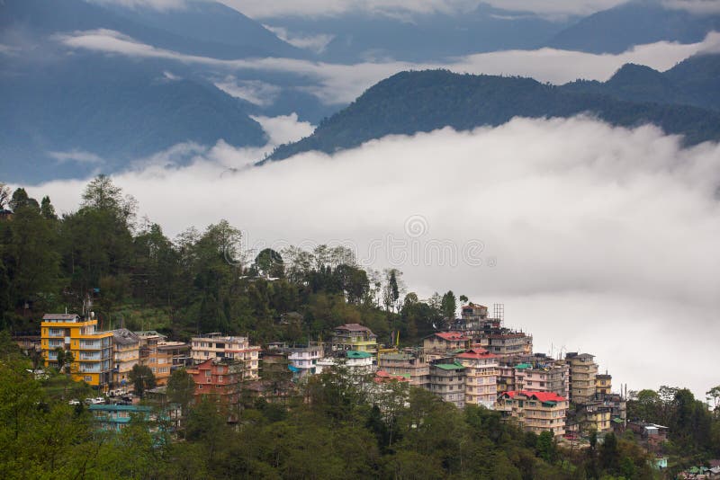 Pelling Town Aerial View, West Sikkim Stock Photo - Image of darjeeling ...