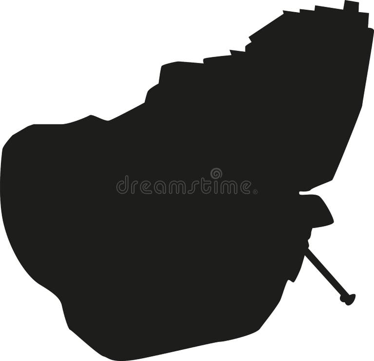 Pellworm map silhouette stock vector. Illustration of islands - 107175153