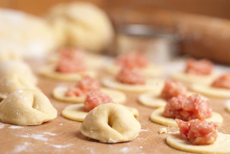 Pelmeni preparation stock photo. Image of boiled, meal - 17310004