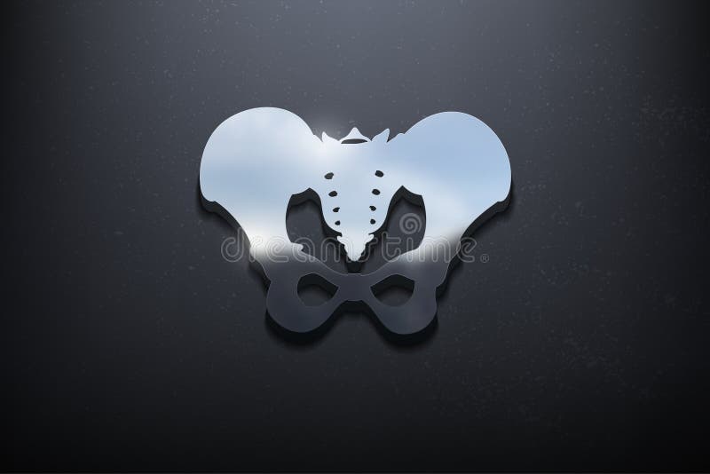 Pelvis Bone 3D Logo Design, Shiny Mockup Logo with Textured Wall ...