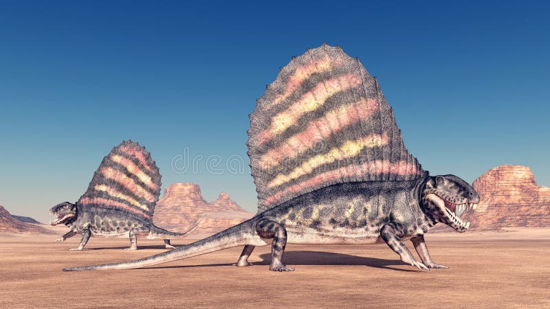 Pelycosaur Dimetrodon ilustração stock. Ilustração de época - 63637004