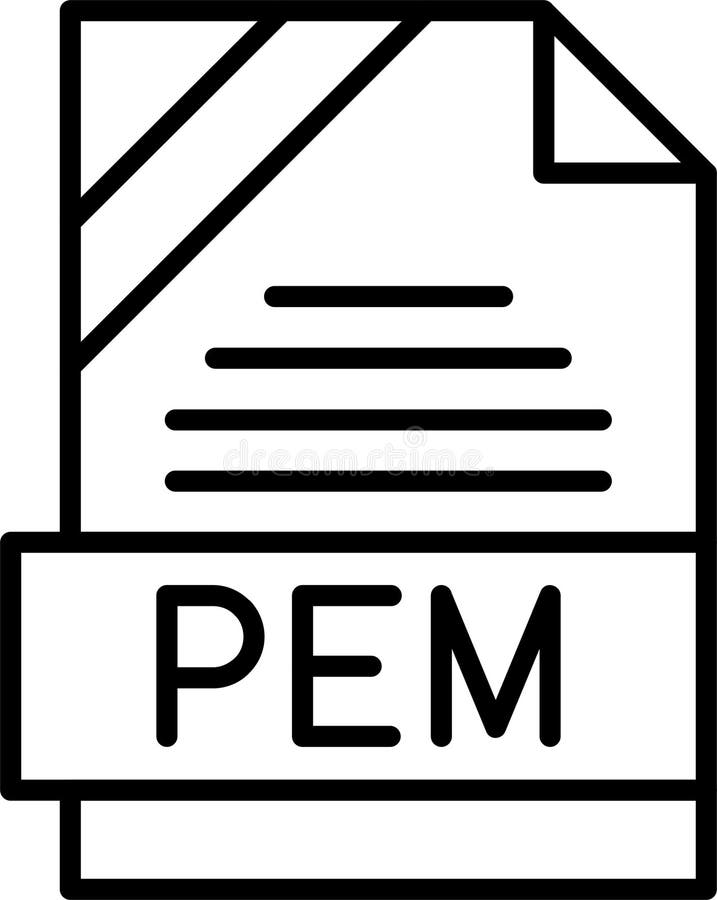 PEM Outline Vector Icon stock vector. Illustration of file - 388819555