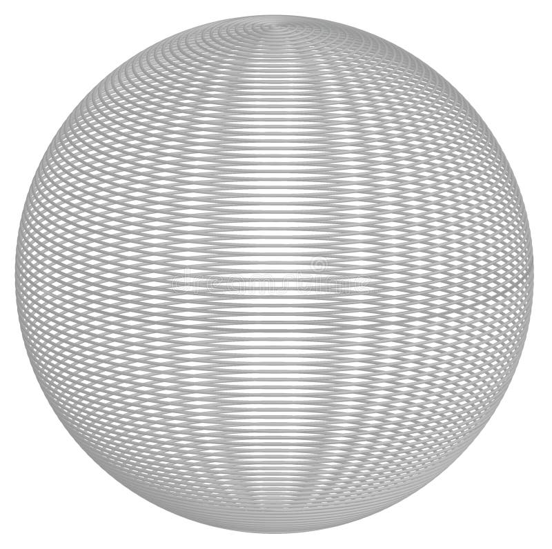 Big Metal Ball with Straight Line Pattern in White Background Stock ...