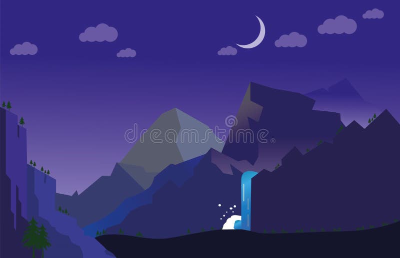 Pemandangan Tebing 1 stock illustration. Illustration of beautiful ...