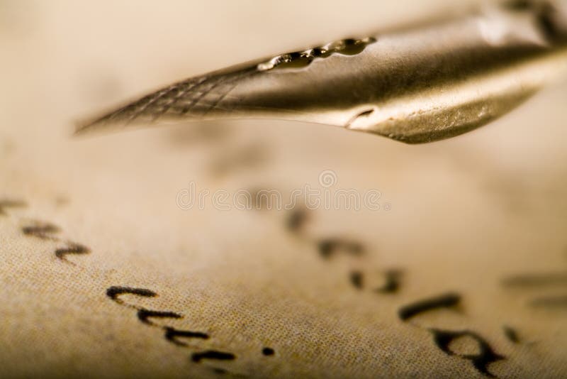 Old Writing Pen on Parchment Stock Photo - Image of writing ...