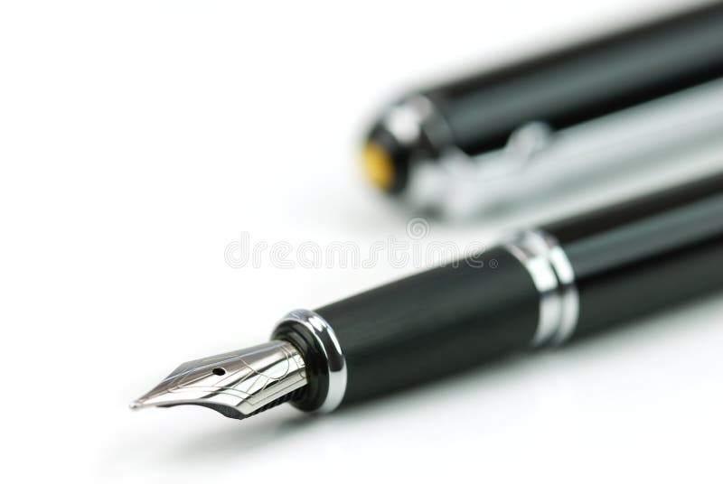 Golden Fountain Pen stock photo. Image of poetry, macro - 608982