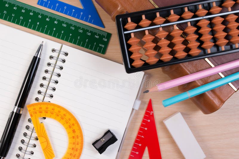 Vintage Mathematics Desk with Books Stock Image - Image of calculus ...