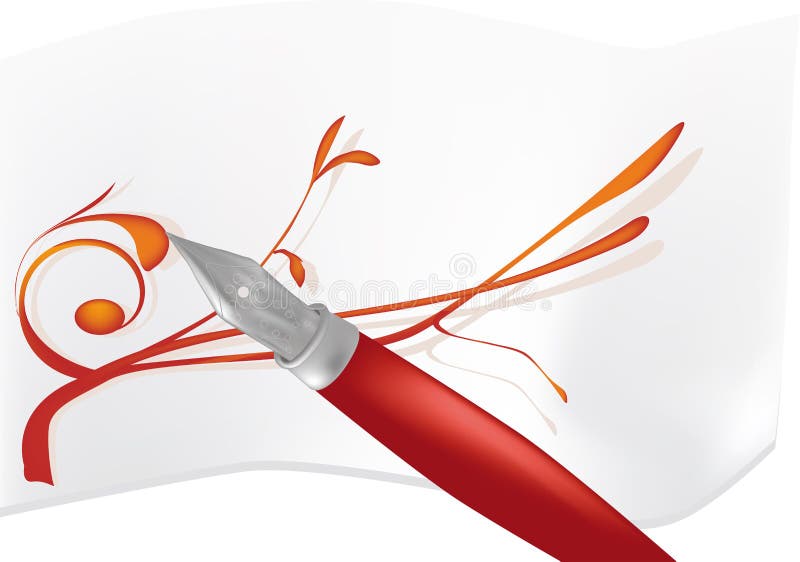 Pen and abstract drawing stock vector. Illustration of person - 12003842