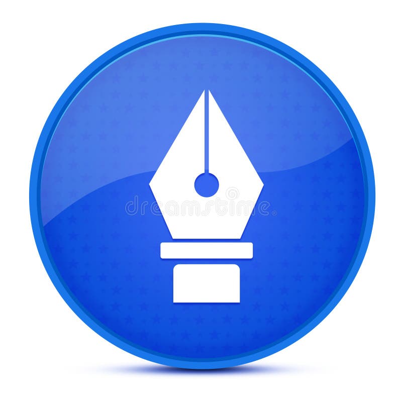 Pen Aesthetic Glossy Blue Round Button Abstract Stock Illustration ...