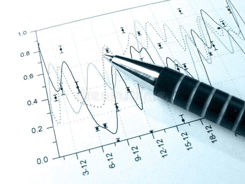 Pen Against the Graph (in Blue) Stock Image - Image of graph ...