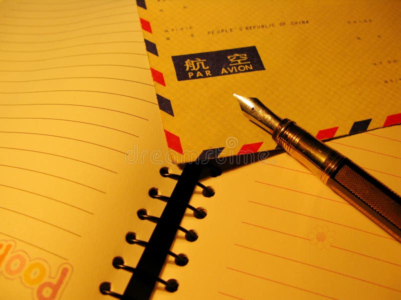 Pen and Air Postal Envelope Stock Photo - Image of office, post: 4735672